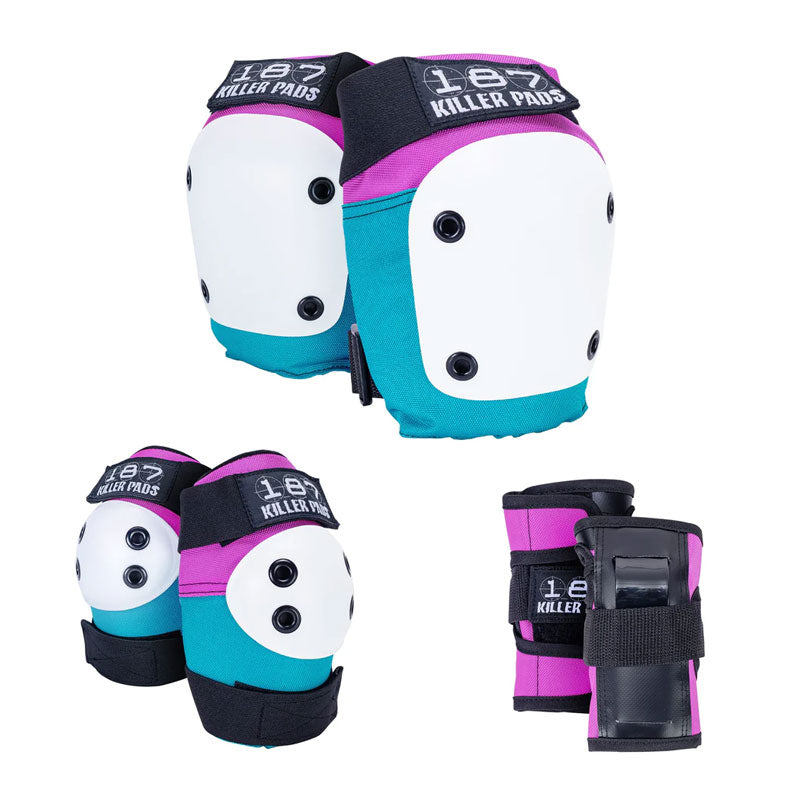 187 Six Pack Junior Pad Set Pink Teal Youth – The Source Snowboard & Skate