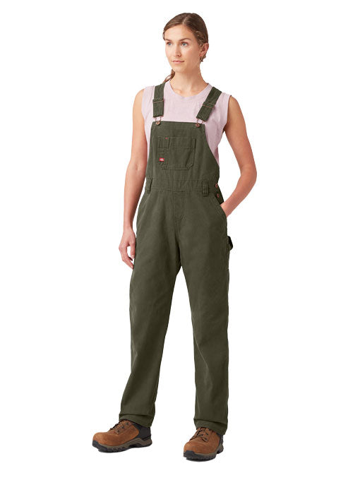 Dickies Women's Relaxed Fit Bib Overalls Rinsed Moss Green – The Source ...