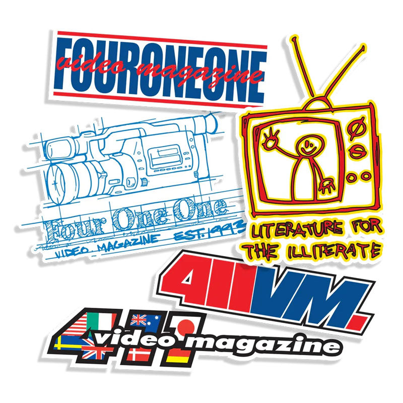 Heritage 411 Logos Assorted Sticker Multi – The Source Snowboard & Skate