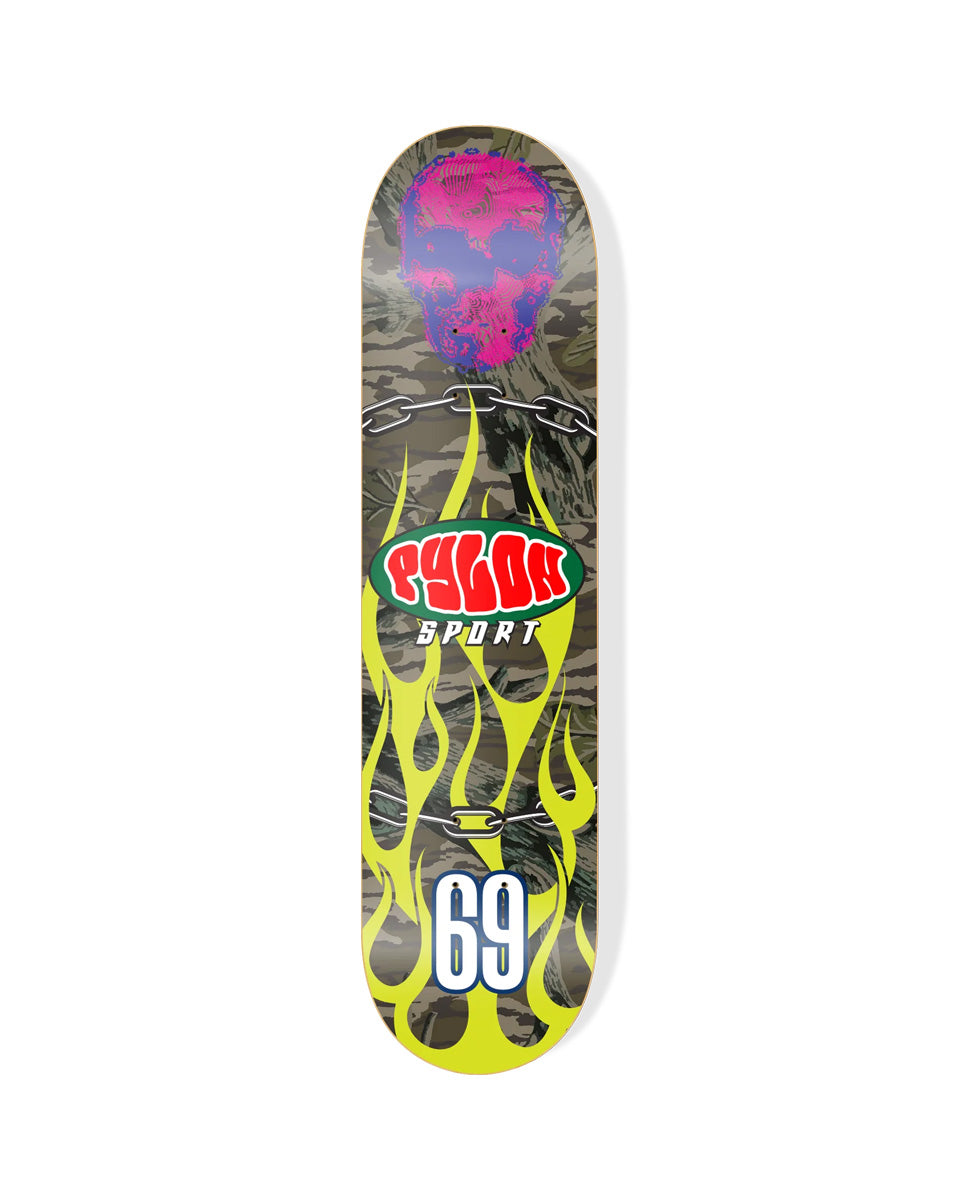 Pylon Flames & Chains Deck 8.375" – The Source Snowboard & Skate