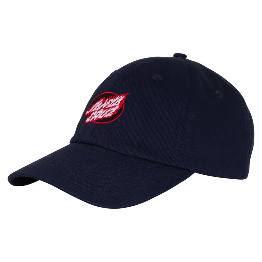 Santa Cruz True Oval Flame Dot Dad Cap - Navy – The Source Snowboard ...