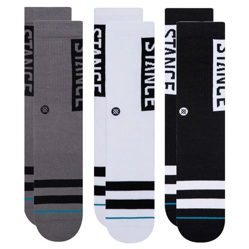 Stance Staples OG Crew Sock 3-Pack - Black/White – The Source Snowboard ...