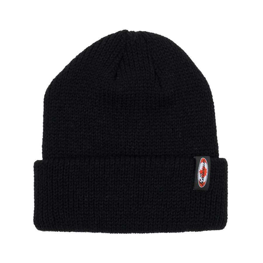 The Source Cuffed Leaf Label Beanie Omen Black – The Source Snowboard ...