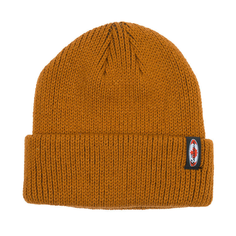 The Source Cuffed Leaf Label Beanie Worker Brown – The Source Snowboard ...