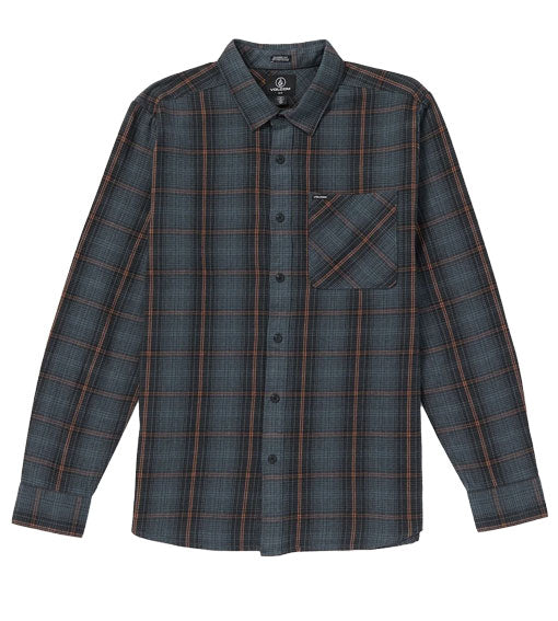 Volcom Heavy Twills Flannel Dark Slate – The Source Snowboard & Skate